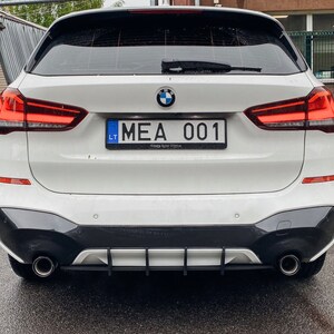 For BMW X1 M Sport F48 LCI Rear Bumper Diffuser With Fins Upgrade ...