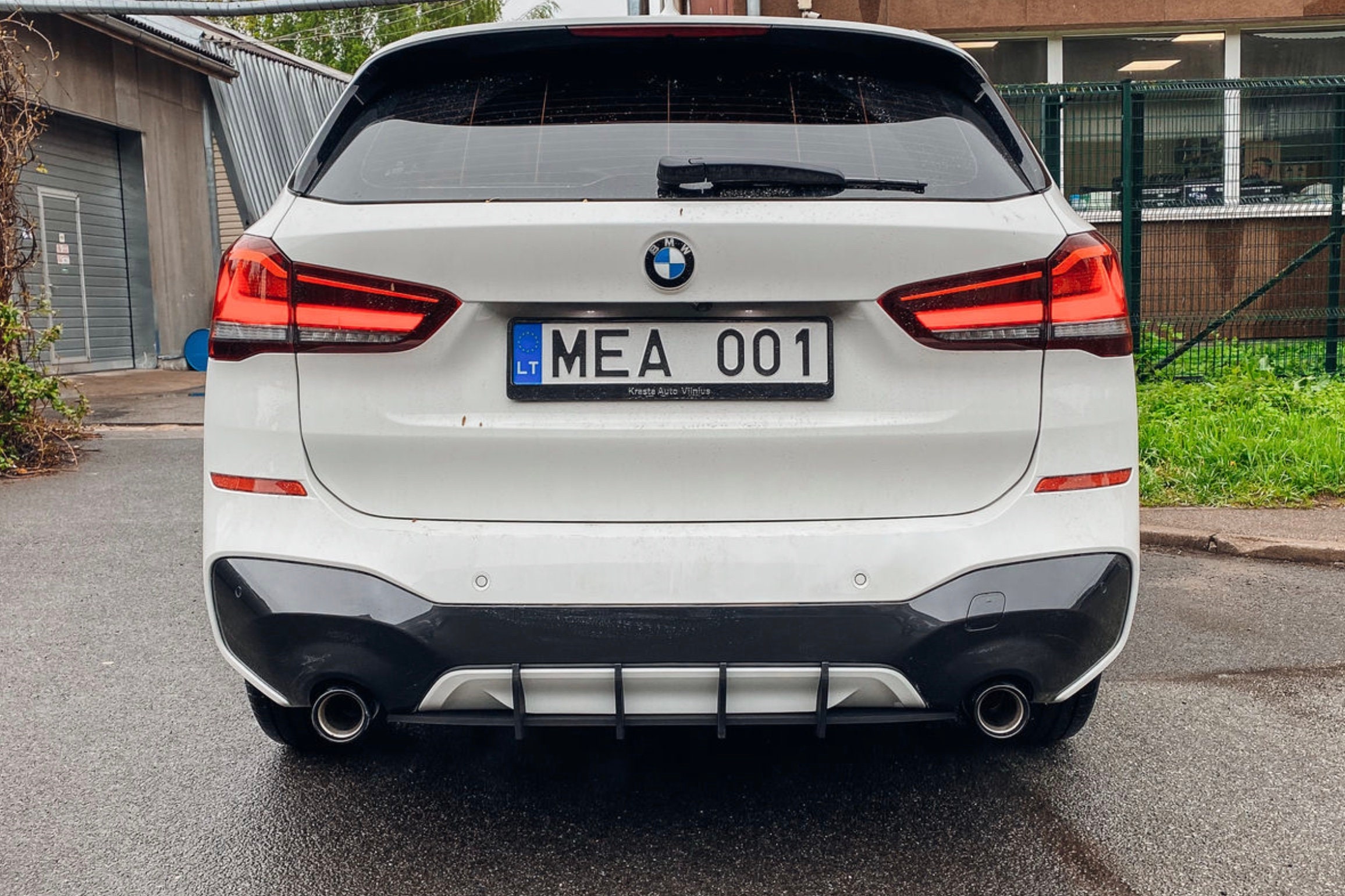 For BMW X1 M Sport F48 LCI Rear Bumper Diffuser With Fins Upgrade ...