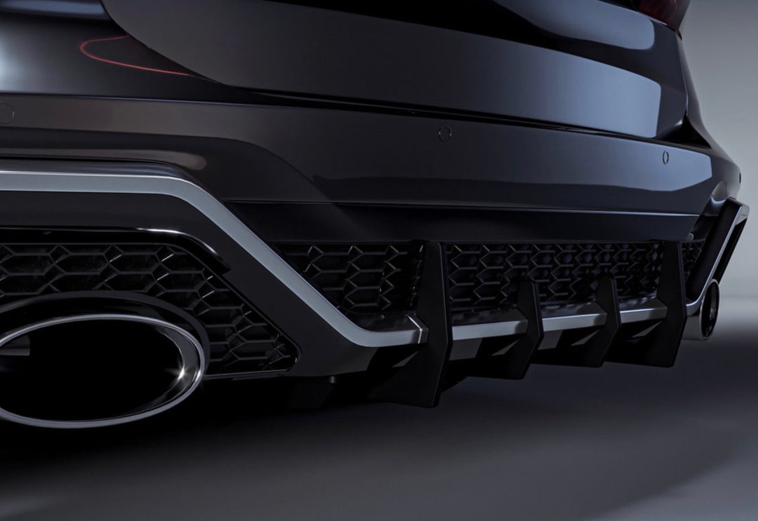 For Audi RS6 C8 Diffuser With Ribs Motorsport GTR Cnc Black Matt - Etsy