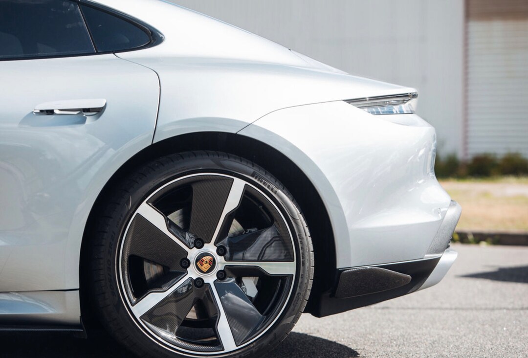 For Porsche Taycan Rear Bumper Flaps Wings Carbon Upgrade Performance ...