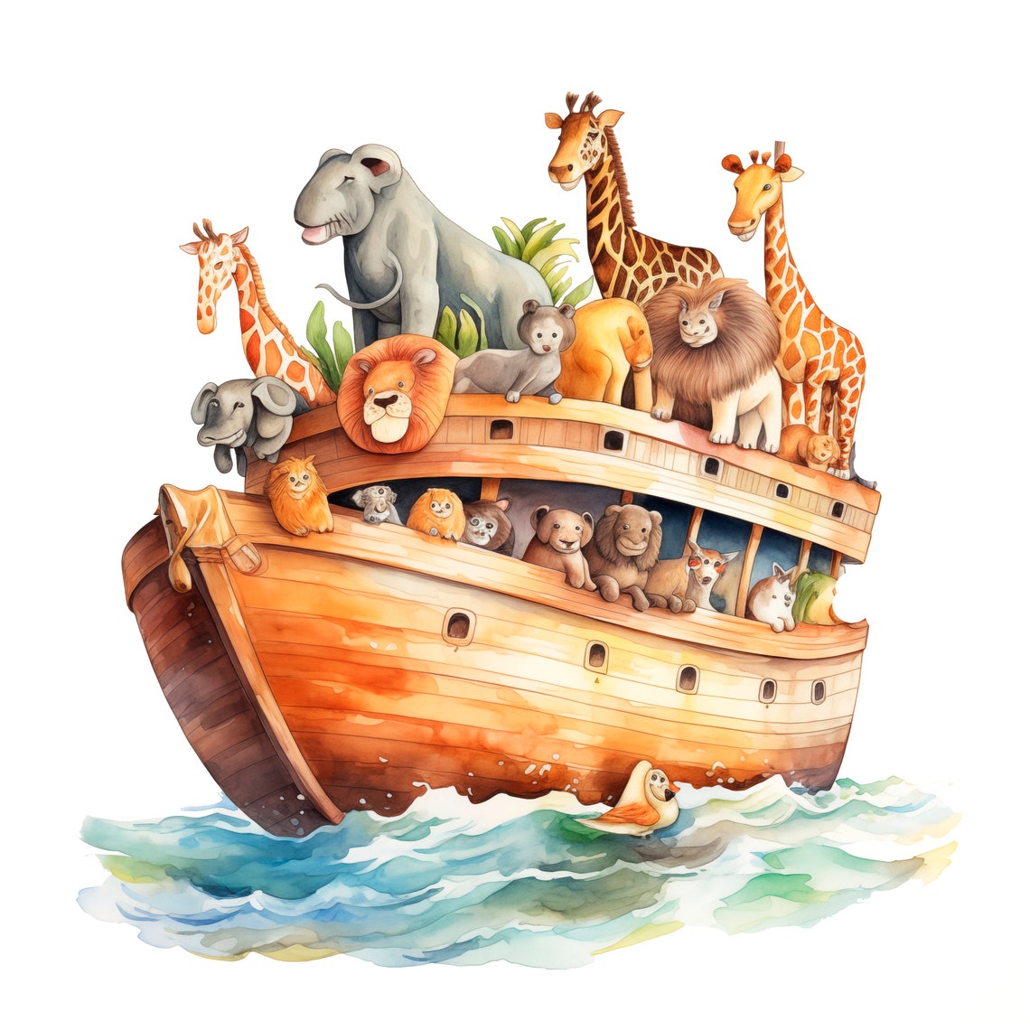 10 PNG Noah's Ark Clipart, Watercolor Noah's Ark Watercolor Clipart ...