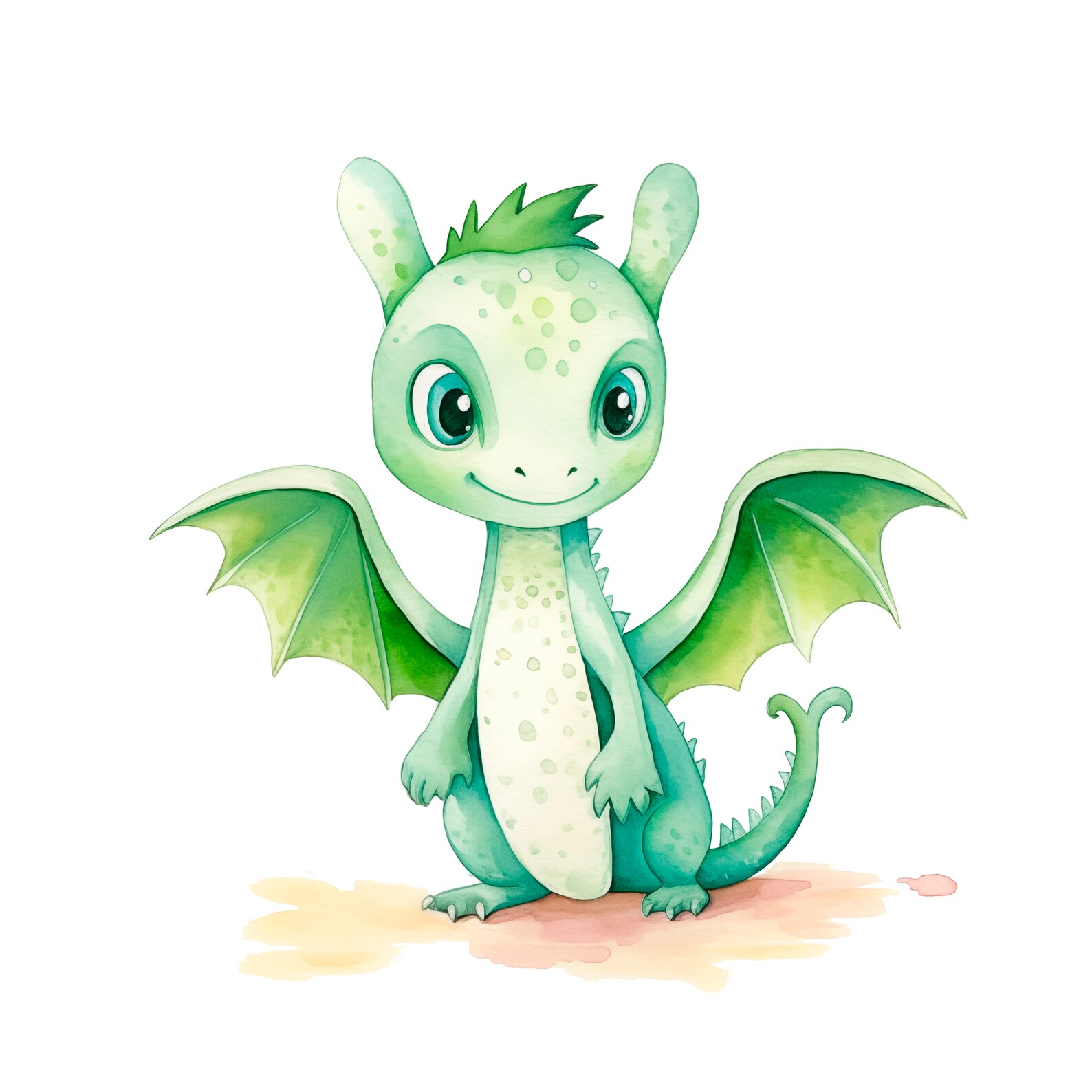 Dragons Watercolor Clipart, Cute Dragon PNG, Nursery Wall Art, Boys ...