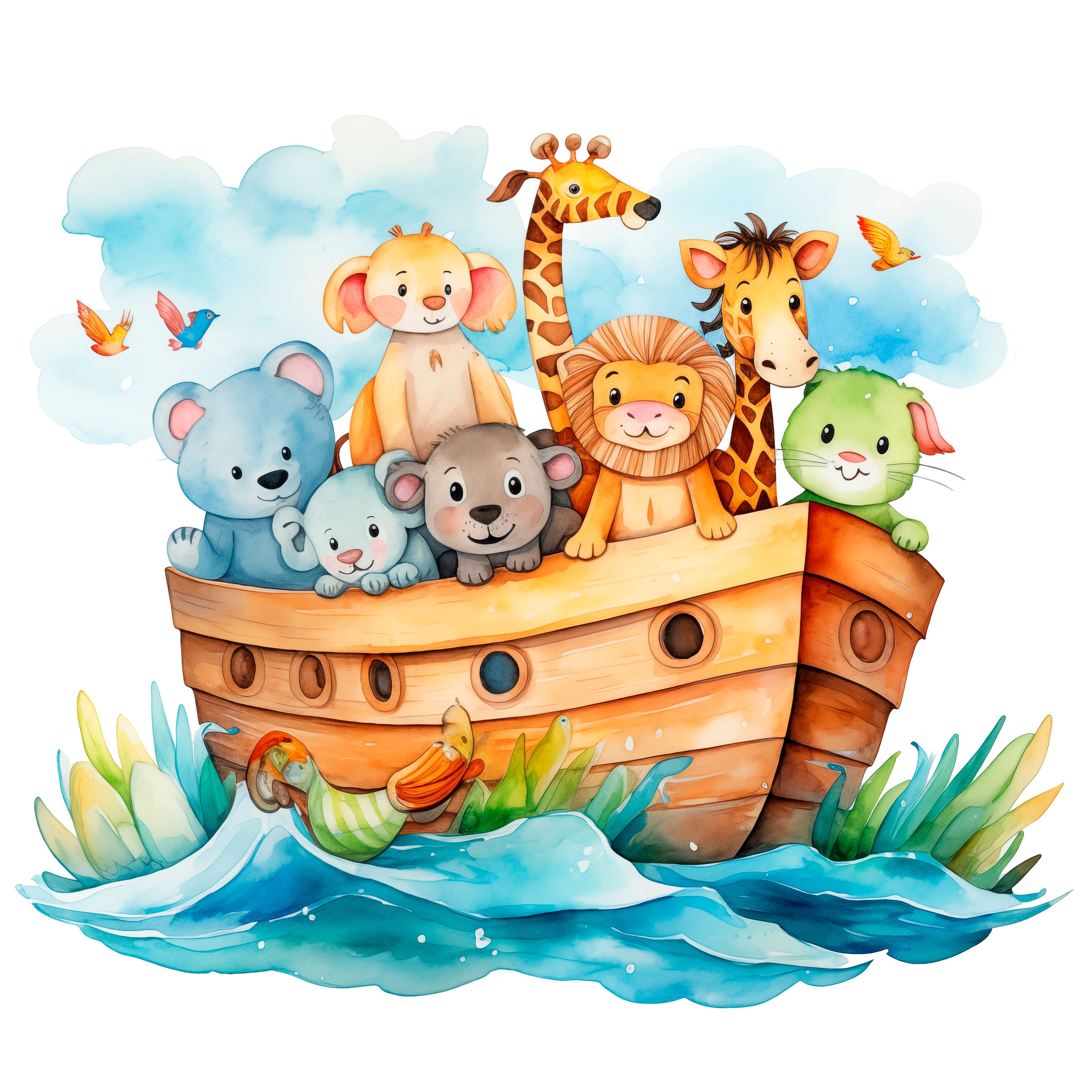 10 PNG Noah's Ark Clipart, Watercolor Noah's Ark Watercolor Clipart ...