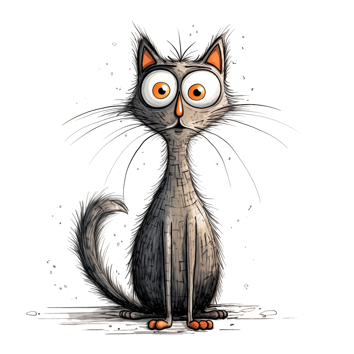 Quirky Cat Clipart PNG Whimsical Cats Kitten Sublimation Clip Art Cute ...