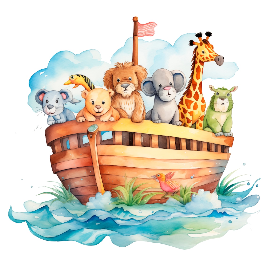 10 PNG Noah's Ark Clipart, Watercolor Noah's Ark Watercolor Clipart ...