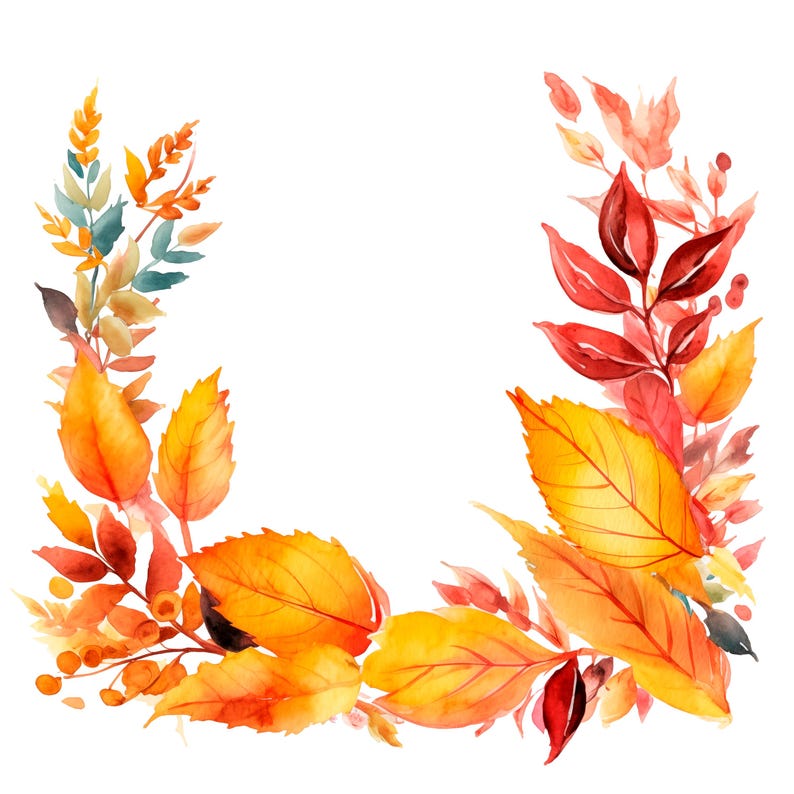 Autumn Leaves Clipart, Watercolor Fall Leaf Clipart Bundle, Fall Leaves ...