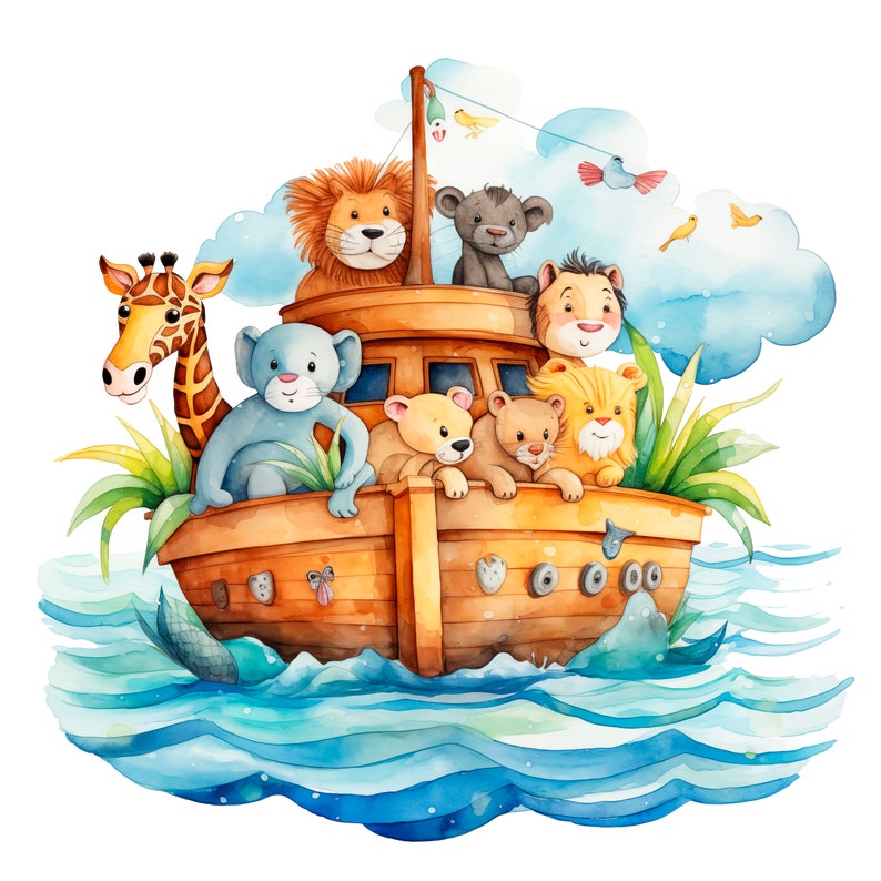 10 PNG Noah's Ark Clipart, Watercolor Noah's Ark Watercolor Clipart ...