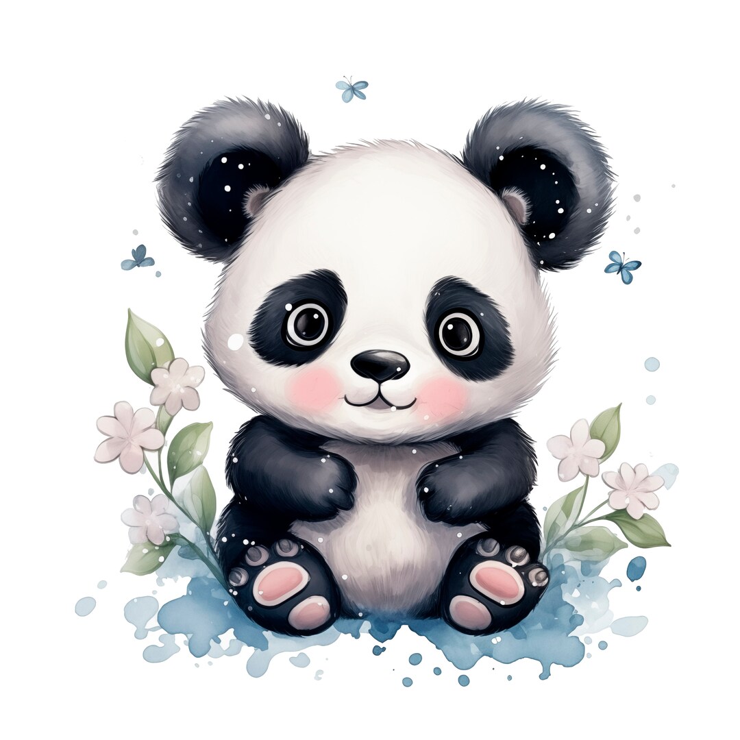 Cute Panda Clipart, 10 High Quality PNG, Panda PNG, Baby Panda, Jungle ...