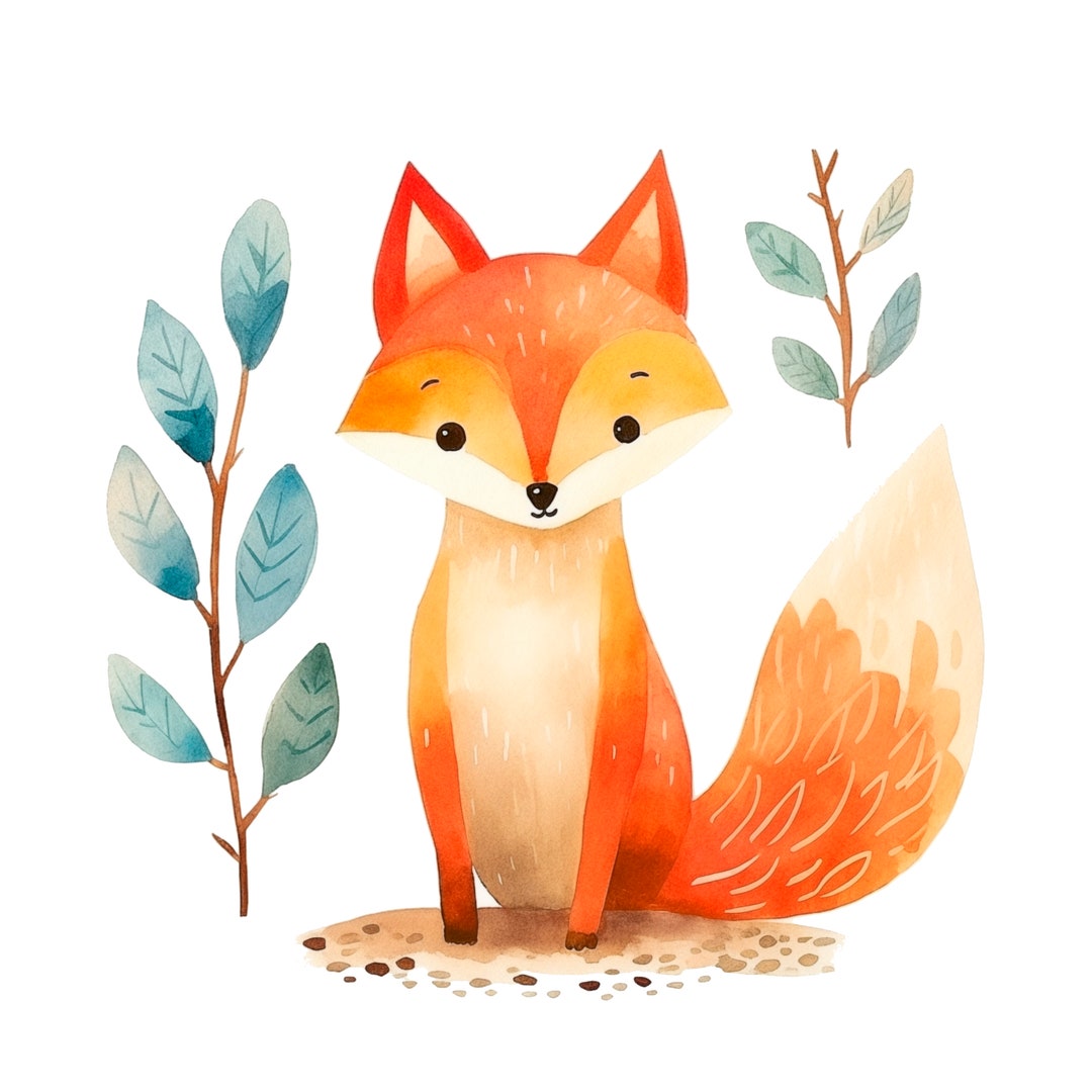 Woodland Animals Watercolor Clipart, Forest Animals Clip Art, Nursery ...