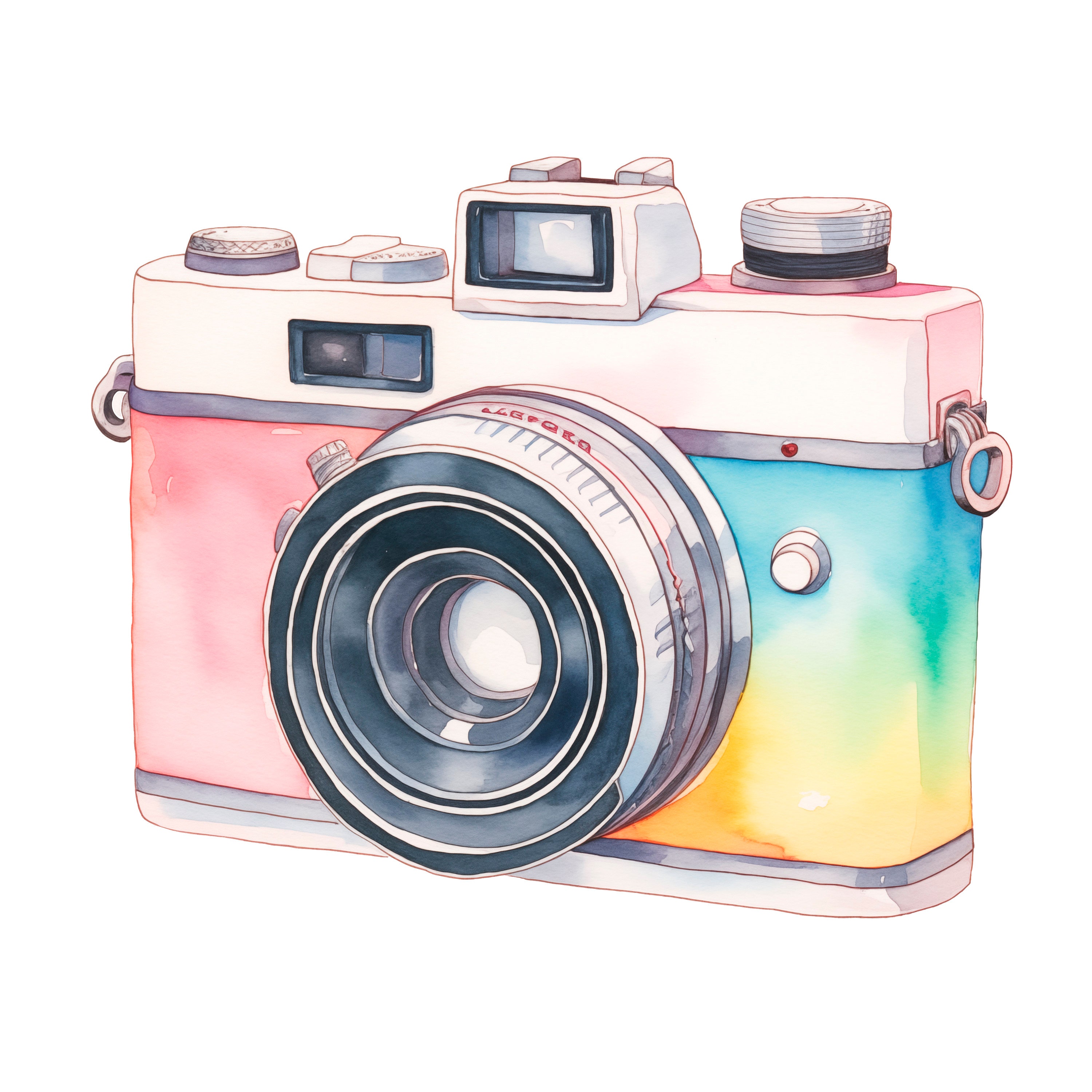 Vintage Camera Clipart | 10 Transparent PNG | Watercolor Camera PNG ...