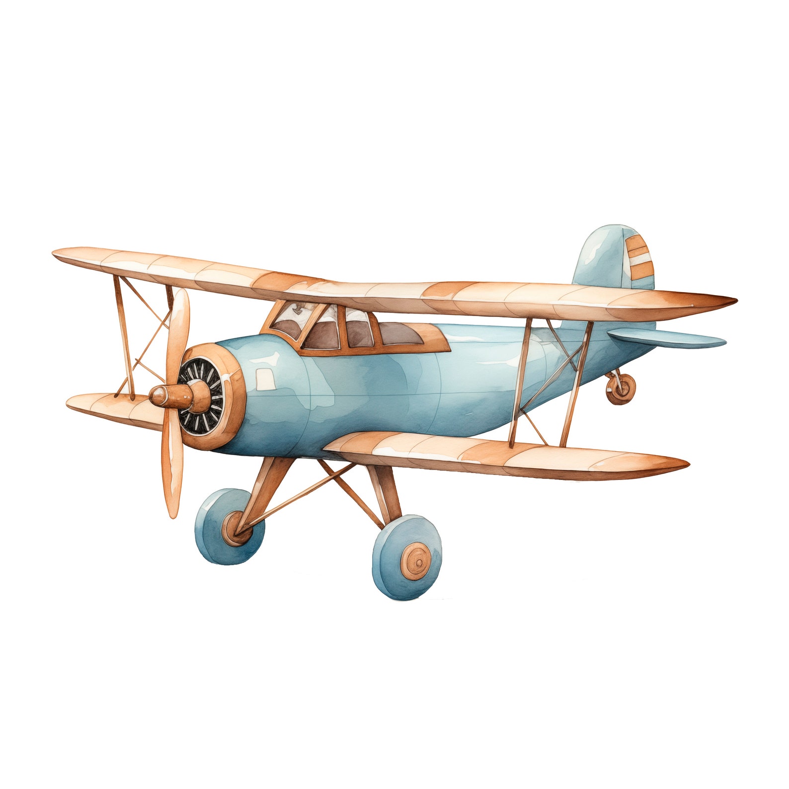 Air Transport Watercolor Clipart, Airplane Clip Art, Nursery Decor ...