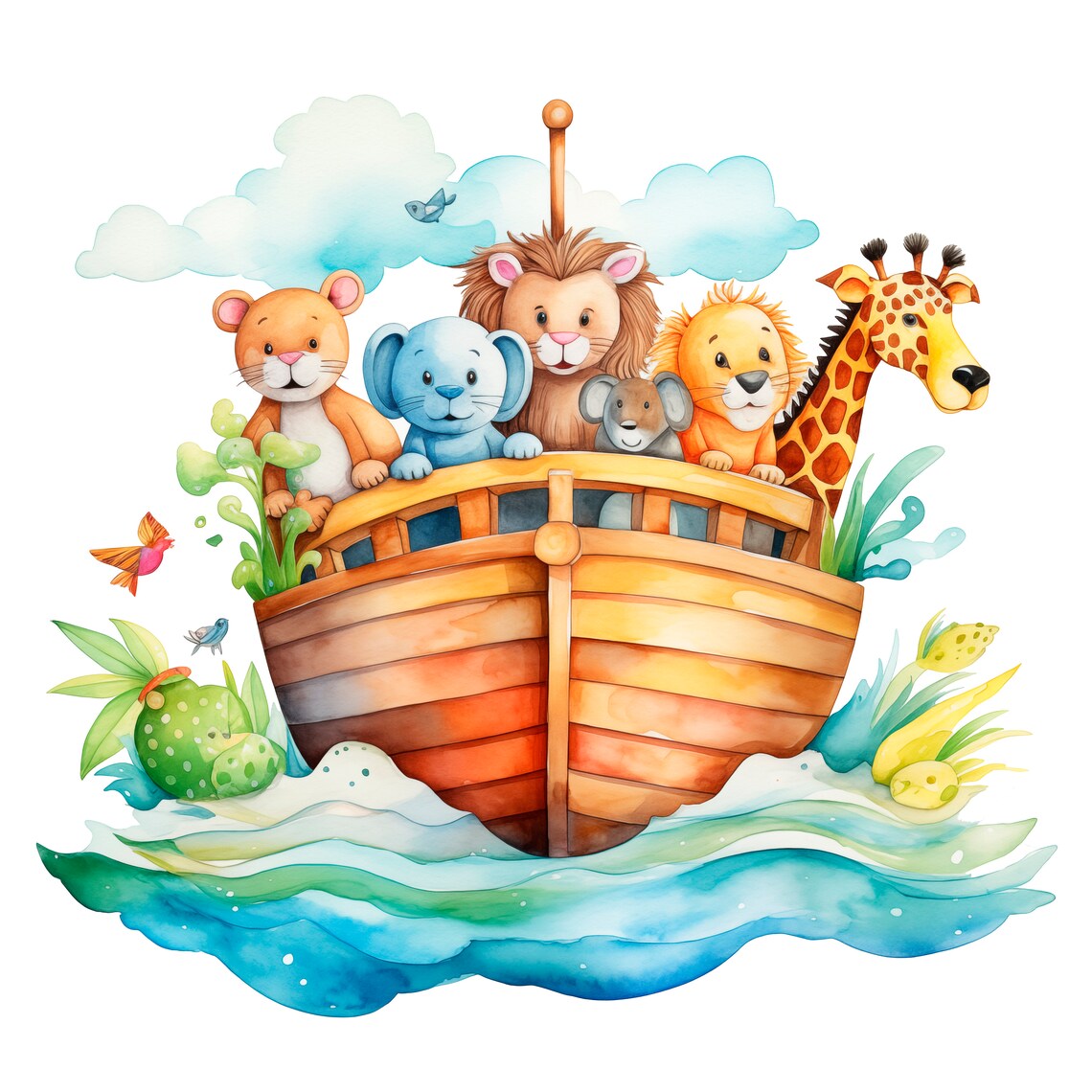 10 PNG Noah's Ark Clipart, Watercolor Noah's Ark Watercolor Clipart ...