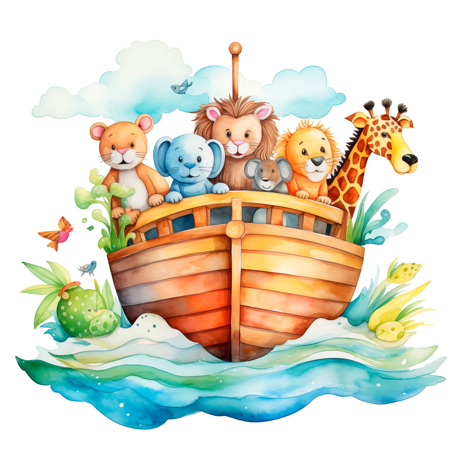10 PNG Noah's Ark Clipart, Watercolor Noah's Ark Watercolor Clipart ...