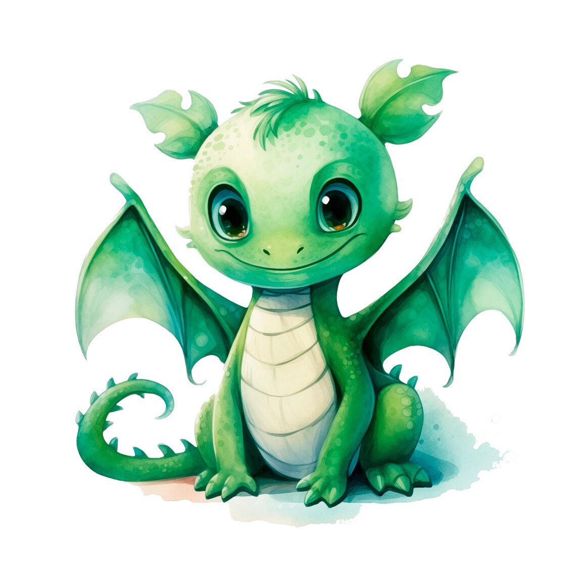 Dragons Watercolor Clipart, Cute Dragon PNG, Nursery Wall Art, Boys ...