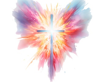 Watercolor Light Ray Cross Bundle PNG Commercial Use Instant Download ...