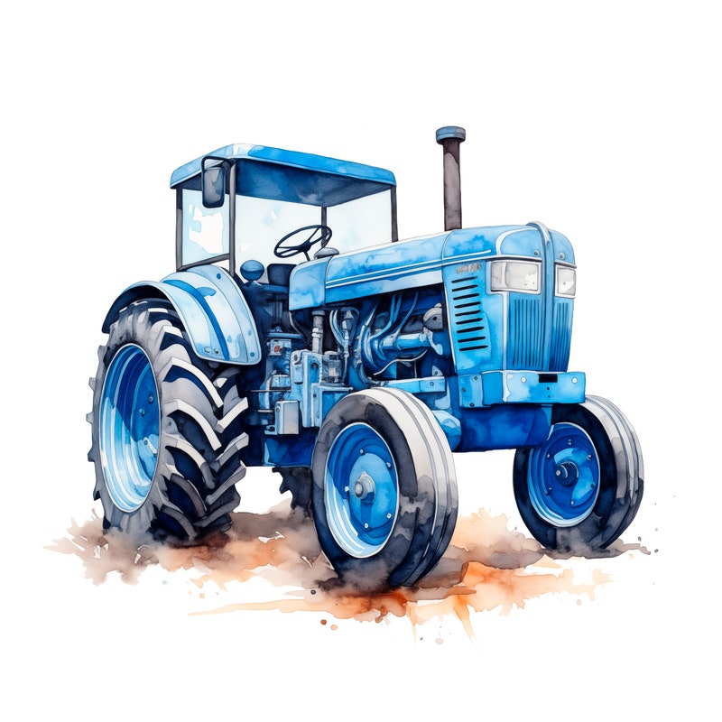 Blue Tractor - Etsy