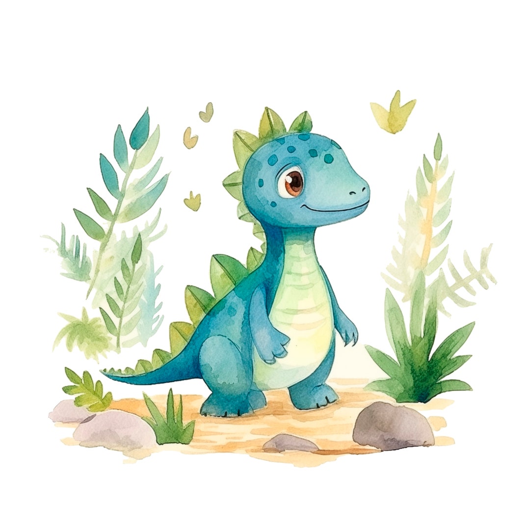 Dinosaurs Watercolor Clipart, Cute Dino Clip Art, Neutral Dinosaur PNG ...