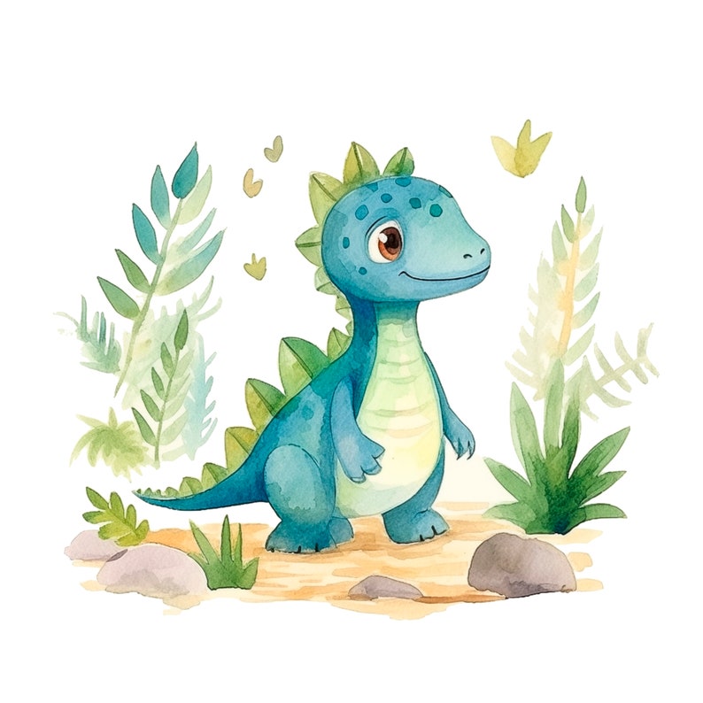 Dinosaurs Watercolor Clipart, Cute Dino Clip Art, Neutral Dinosaur PNG ...