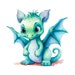 Dragons Watercolor Clipart, Cute Dragon PNG, Nursery Wall Art, Boys ...