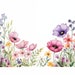 10 Spring Flower Border Clipart, Watercolor Vibrant Flowers PNG ...