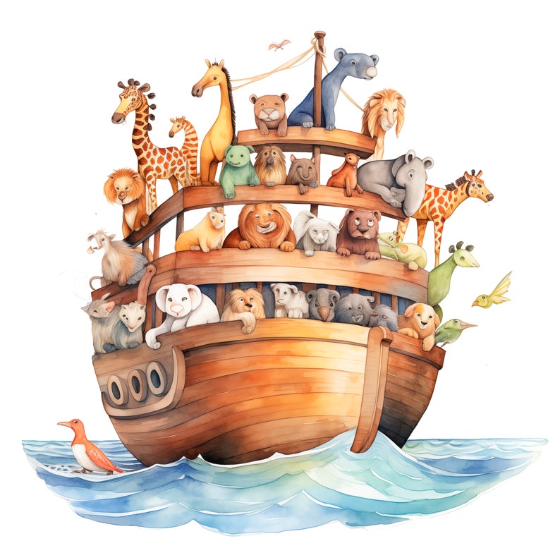 10 PNG Noah's Ark Clipart, Watercolor Noah's Ark Watercolor Clipart ...