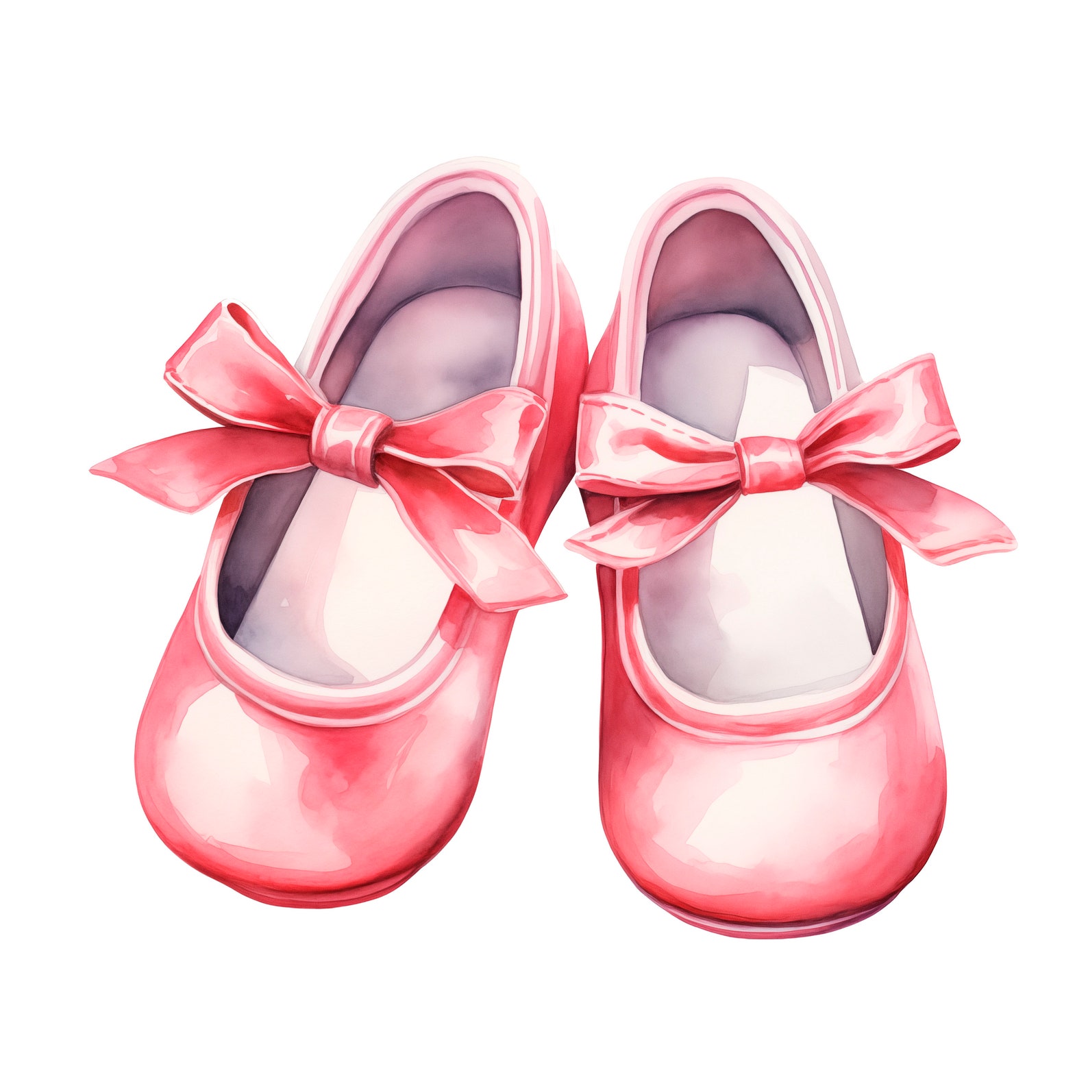 Watercolor Baby Girl Shoe Clipart , 10 PNG, Pink Newborn Nursery PNG ...