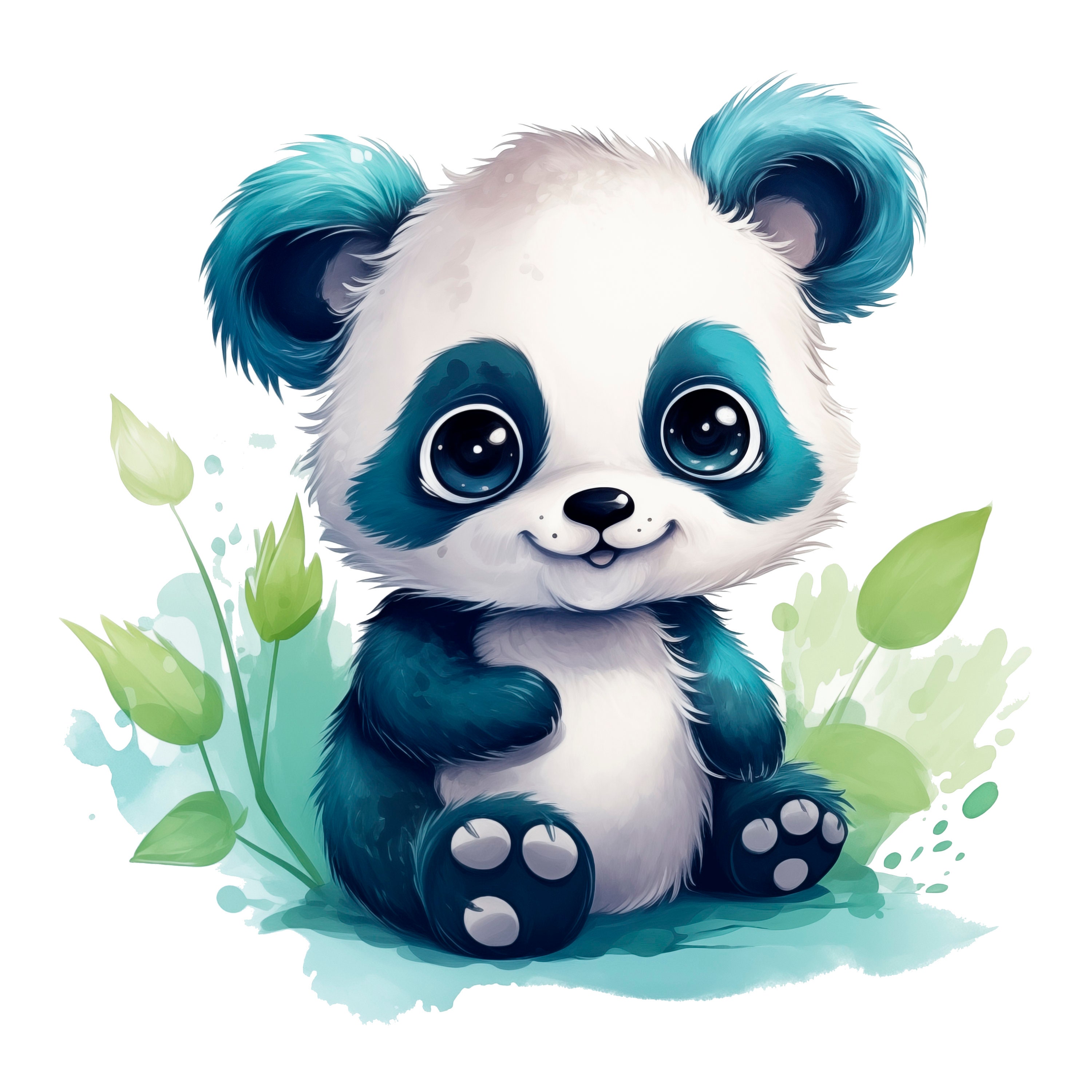 Cute Panda Clipart, 10 High Quality PNG, Panda PNG, Baby Panda, Jungle ...