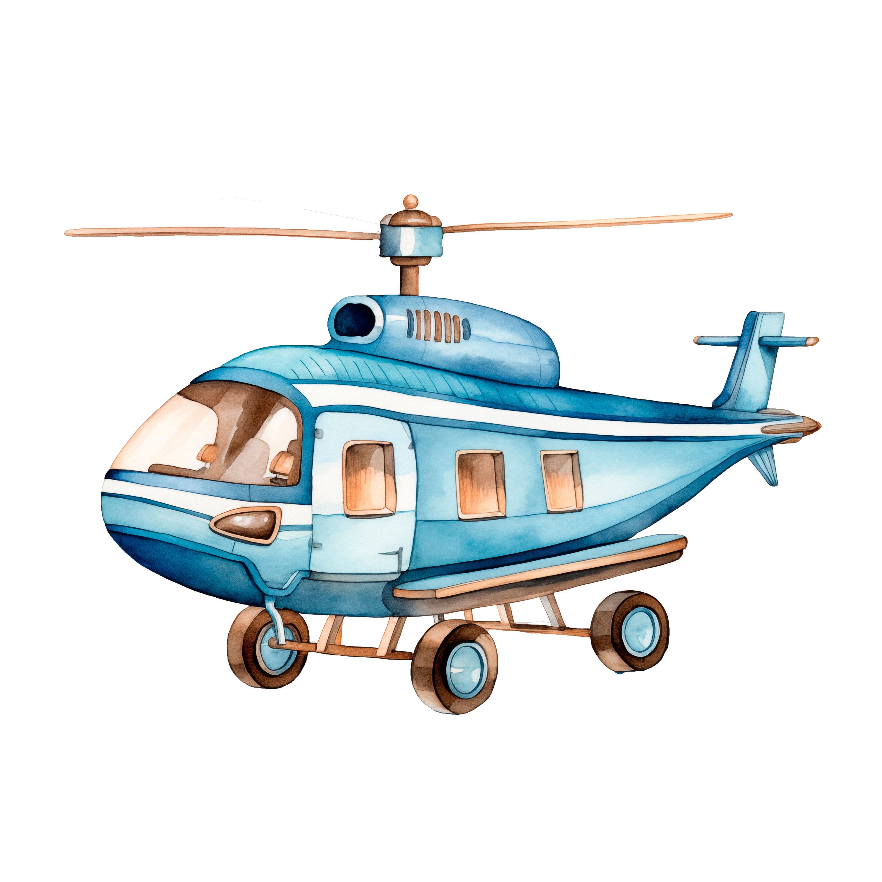 Air Transport Watercolor Clipart, Airplane Clip Art, Nursery Decor ...