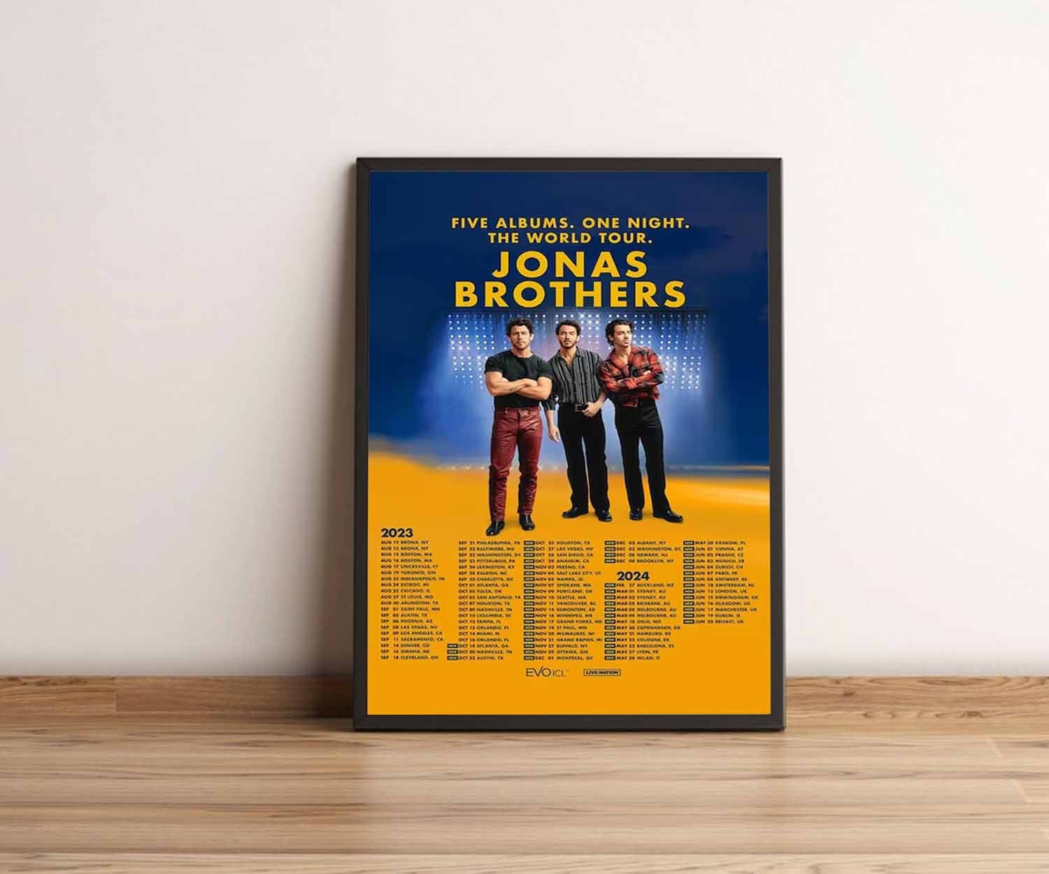 Jonas Brothers Poster, Brothers Poster Tour 2023 & 2024 Diseñado Y ...