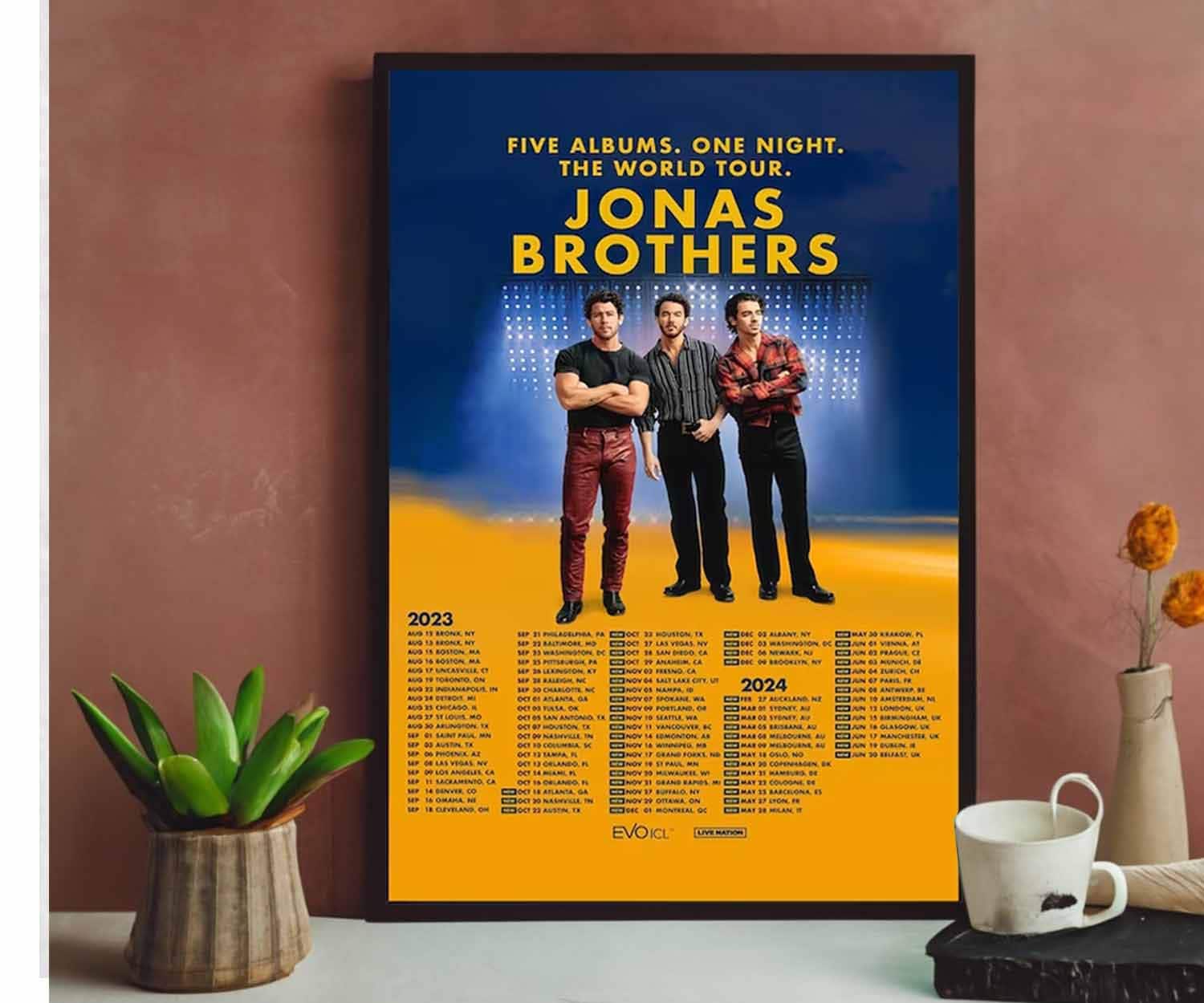 Jonas Brothers Poster, Brothers Poster Tour 2023 & 2024 Diseñado Y ...