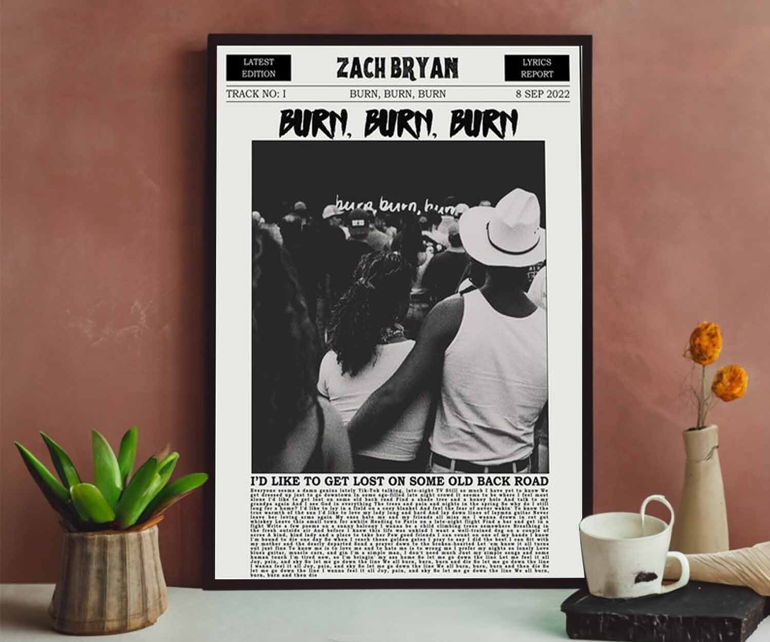 Zach Bryan Poster, Zach Bryan Retro Newspaper Poster Diseñado Y Vendido ...