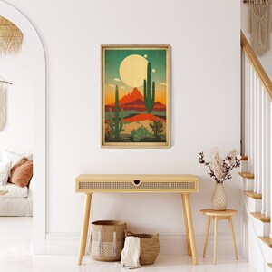 Boho Desert Art, Cactus Art Print, Southwest Desert Wall Art, Boho ...