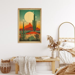 Boho Desert Art, Cactus Art Print, Southwest Desert Wall Art, Boho ...
