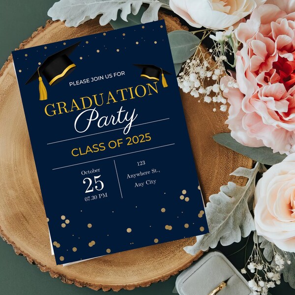 Blue Gold Graduation - Etsy