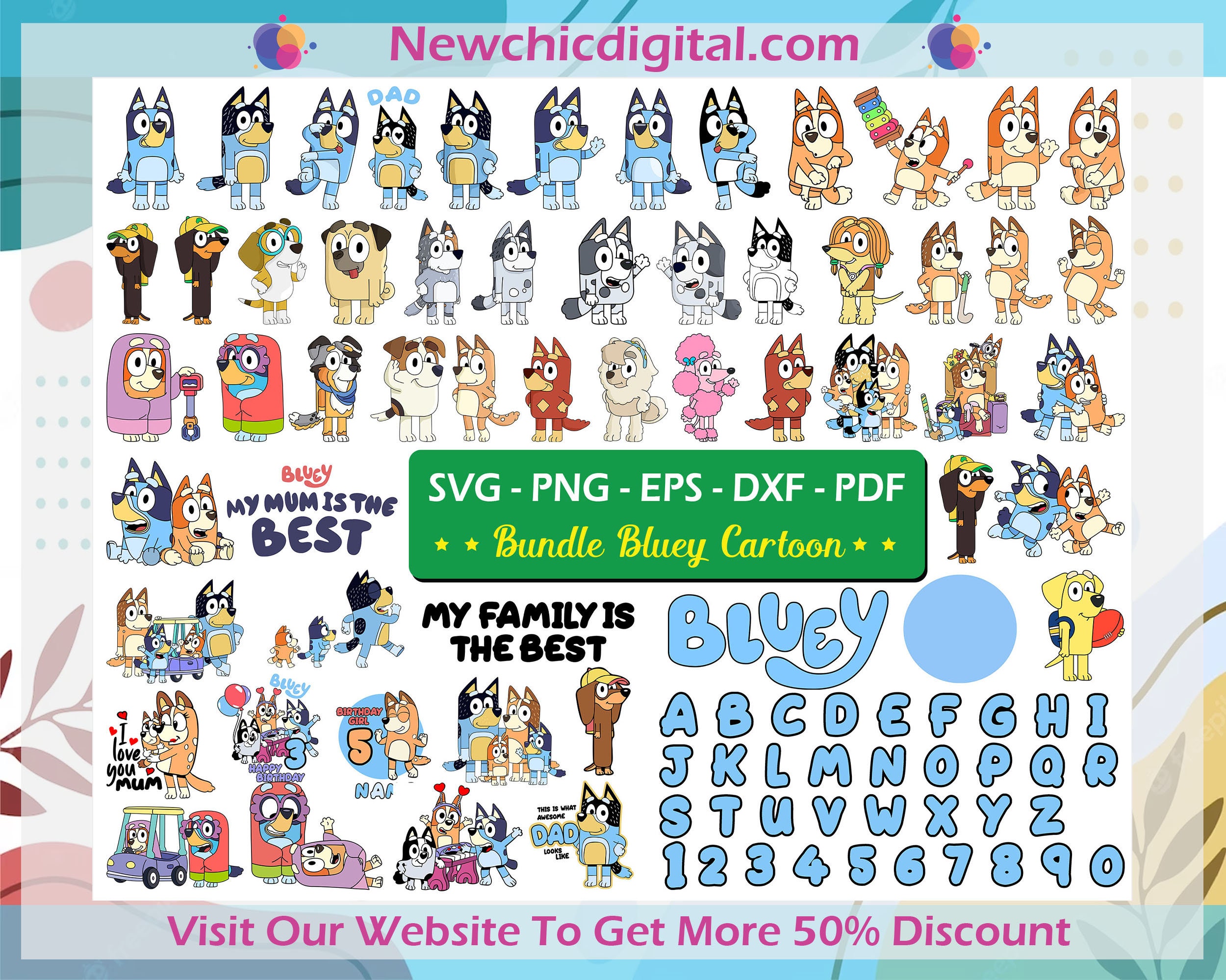 Bluey SVG Bundle Bluey Cut Files for Cricut Bluey the Dog - Etsy.de