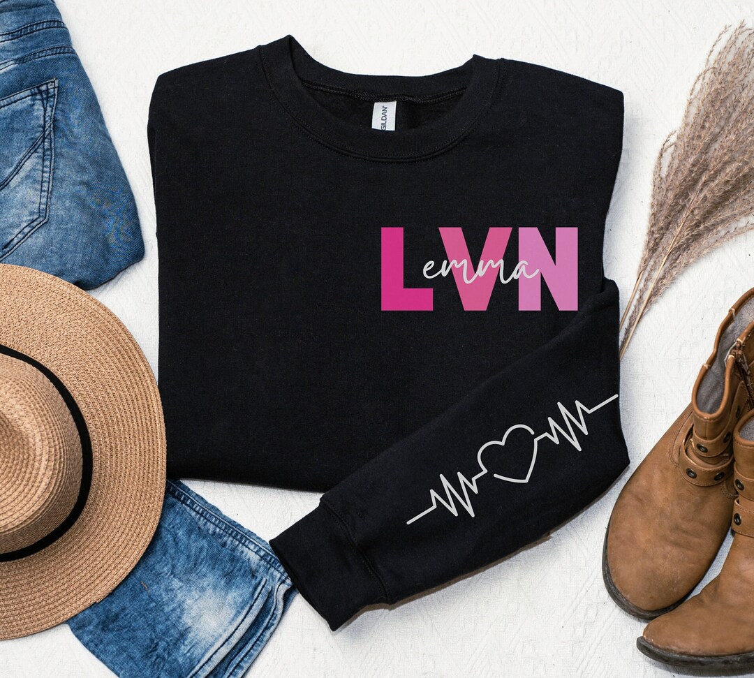 Personalized Name LVN Nurse Sweatshirt Custom LVN Nurse Hoodie LVN ...