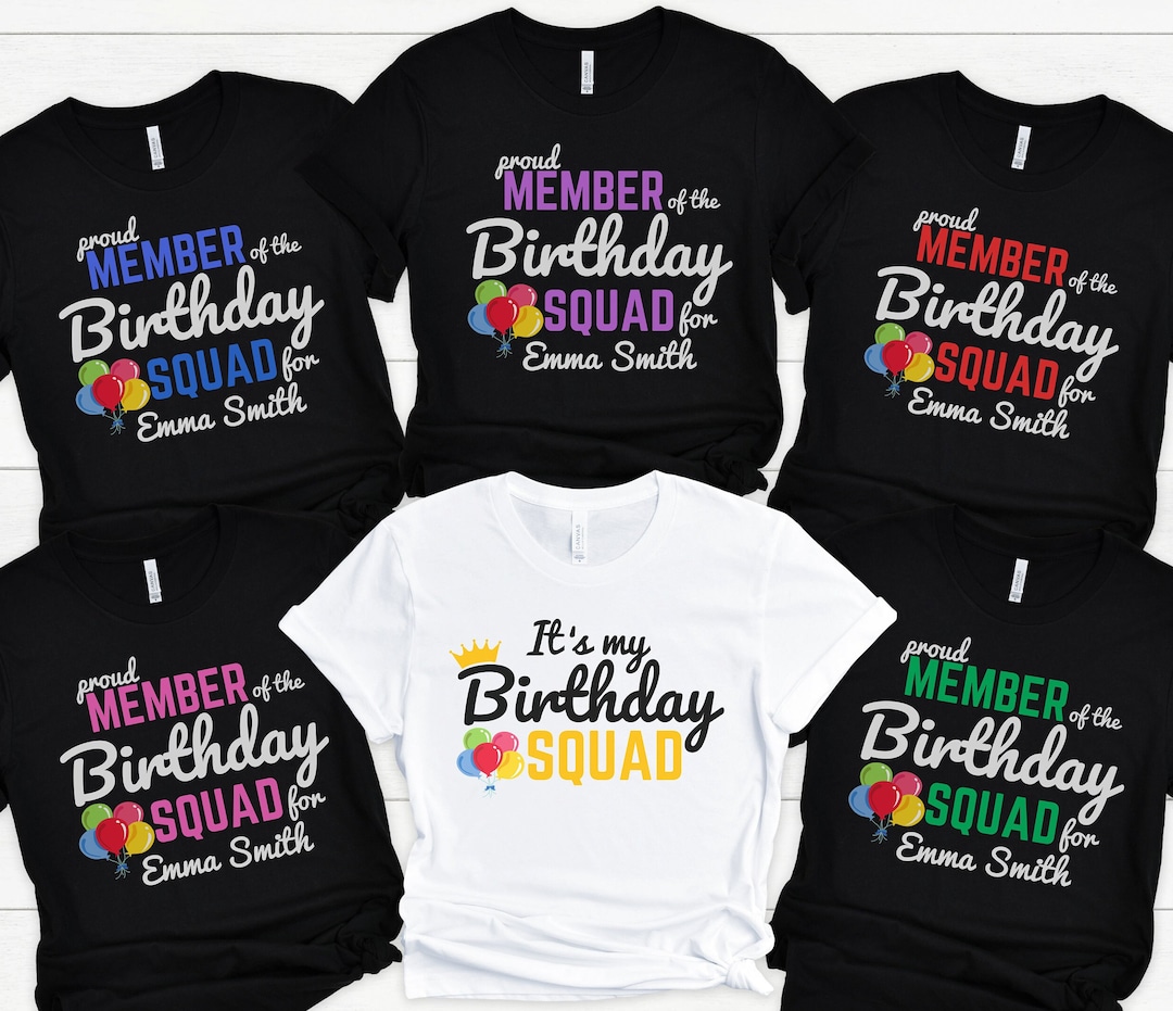 Custom Name Birthday Squad Shirts Birthday Team Shirt Birthday Party ...