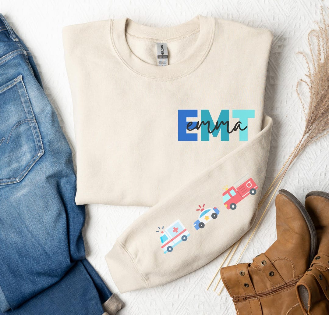 Personalized EMT Nurse Sweatshirt, Custom EMT Nurse Sweatshirt, EMT ...