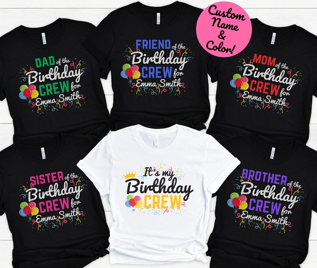 Custom Name Birthday Crew Shirts Birthday Team Shirt Birthday Party ...