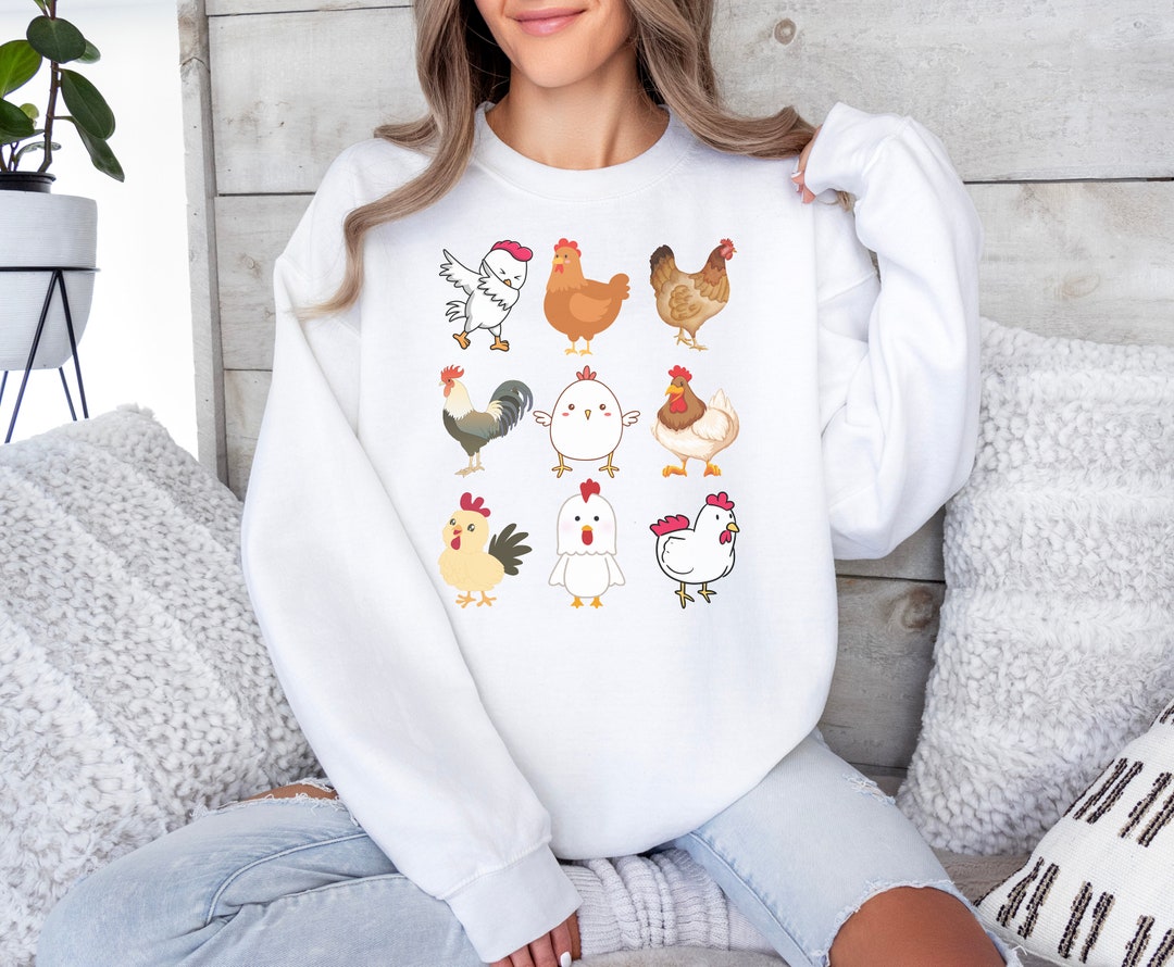 Chicken Sweatshirt Mothers Day Chicken Sweatshirt Women Chicken ...