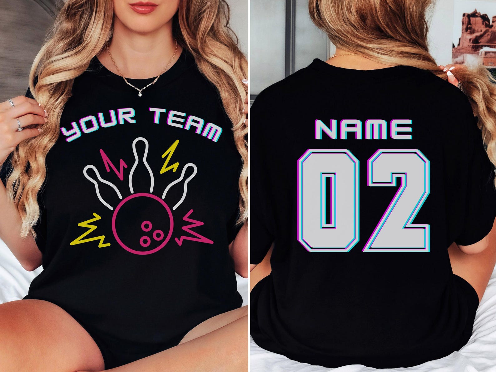 Custom Name Bowling Team Shirt Bowling Squad T-shirt Personalized Name ...
