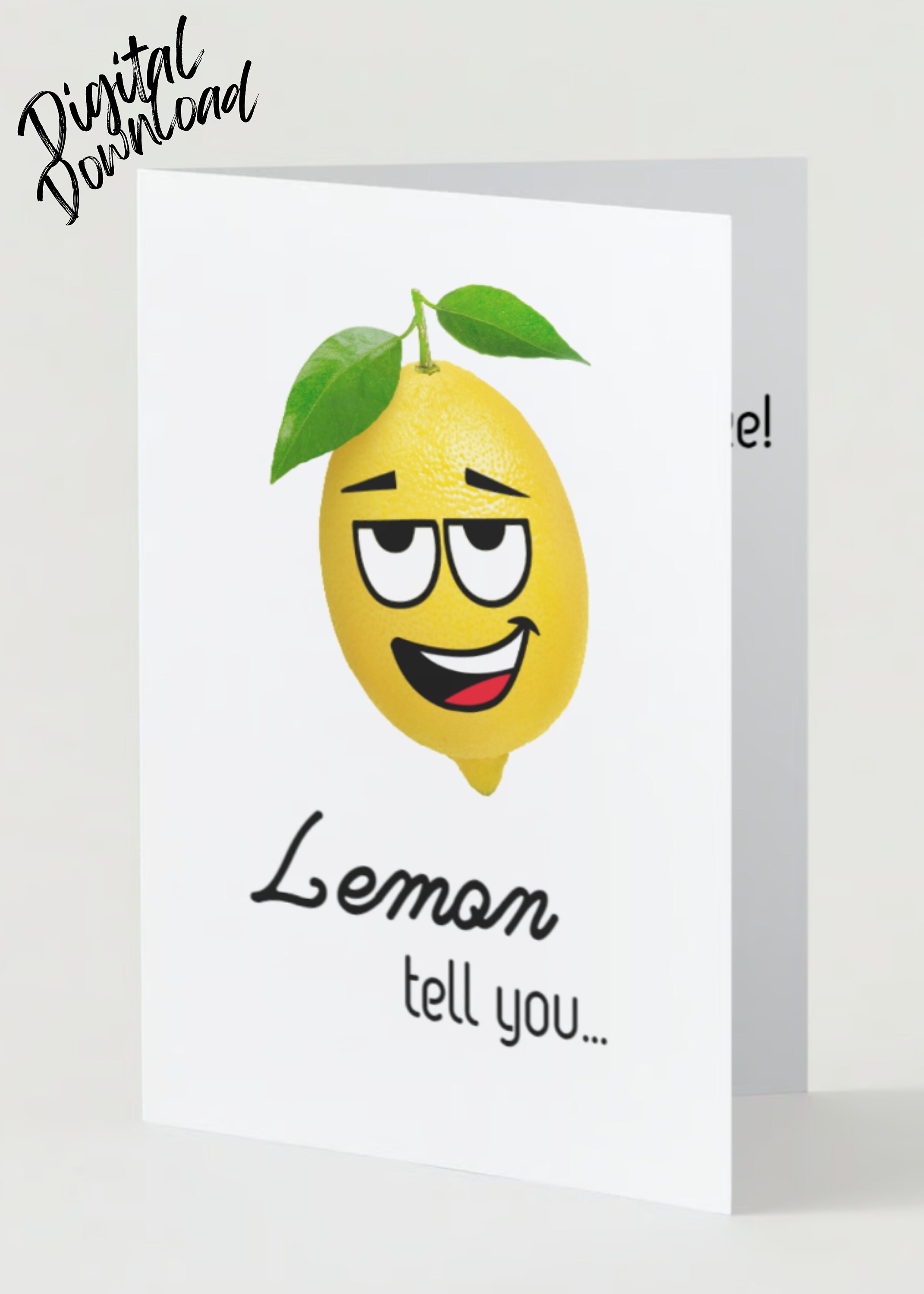 Lemon Tell You Something Printable Funny Pun Greeting Card - Etsy
