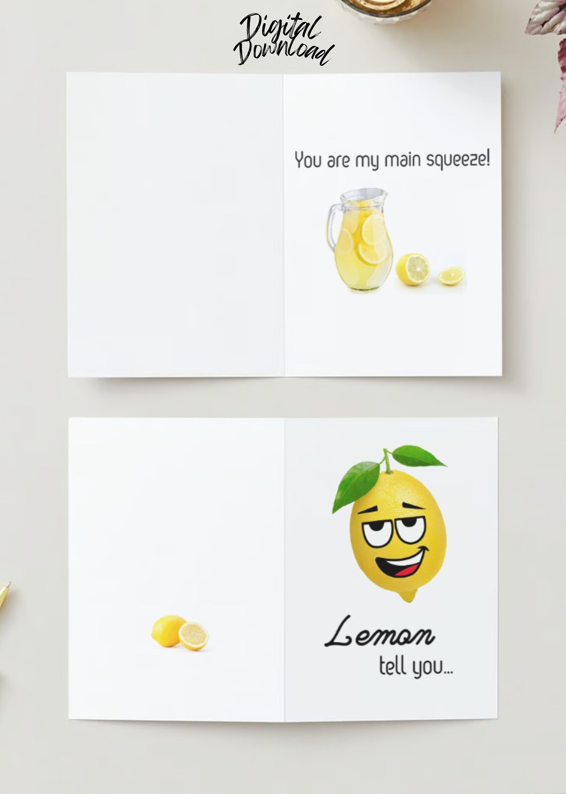 Lemon Tell You Something Printable Funny Pun Greeting Card - Etsy