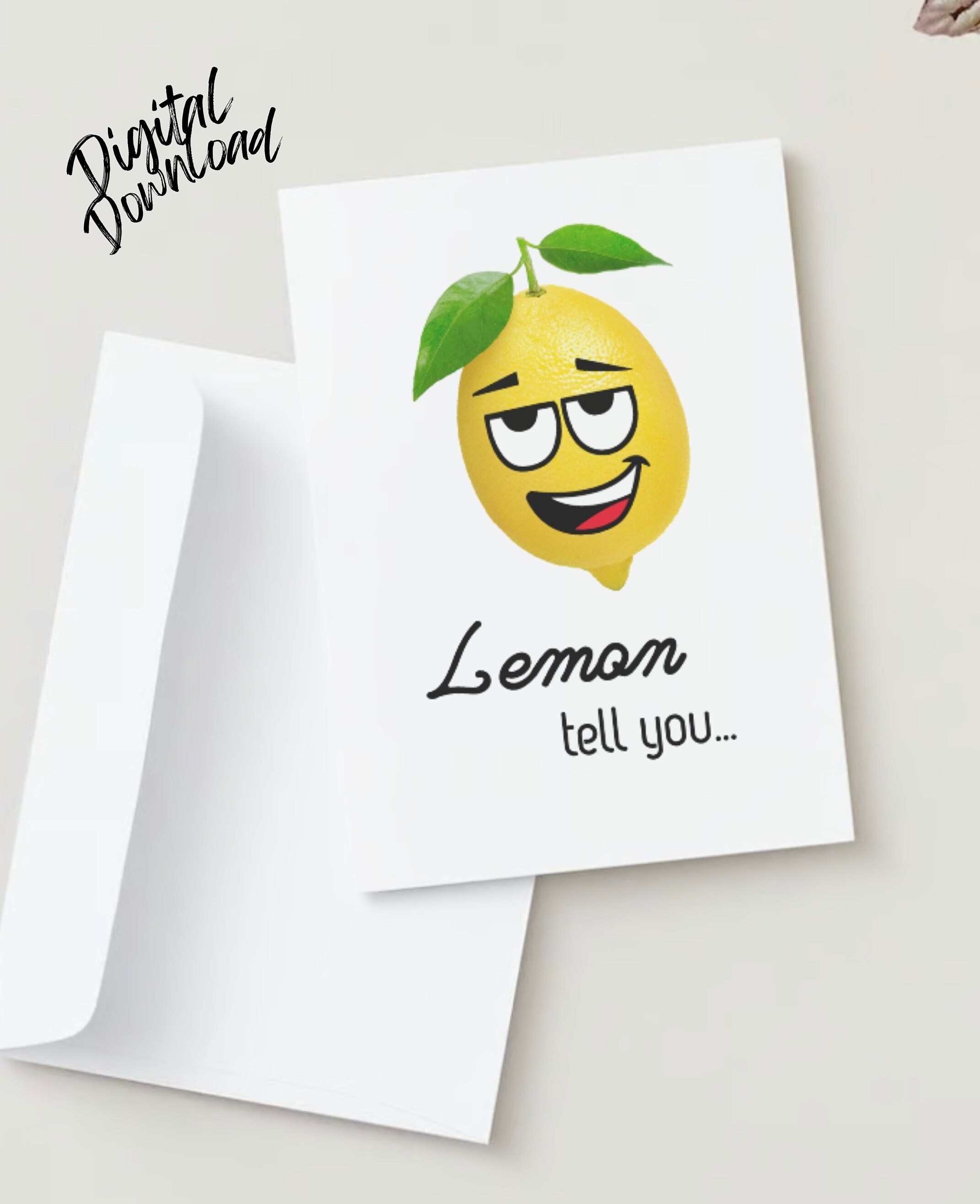 Lemon Tell You Something Printable Funny Pun Greeting Card - Etsy