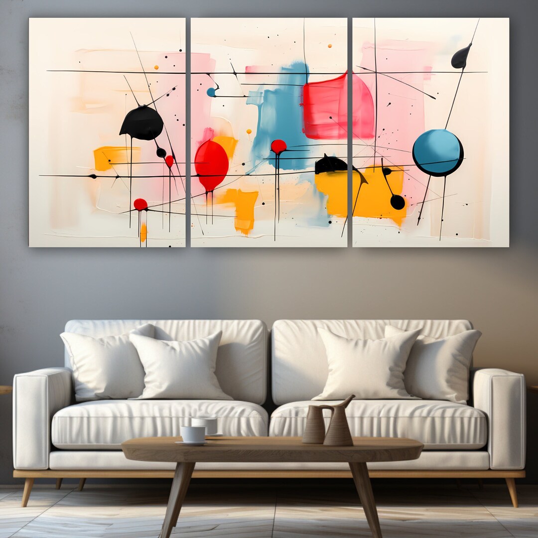 Set of 3 Art Prints Abstract Painting Abstract Triptych Set of 3 Prints Three Piece Wall Art ...