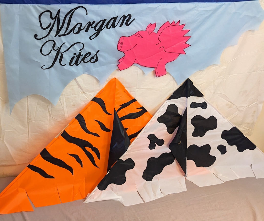 Morgan Kites Wild Things Delta Kite, Tiger, Cow, Zebra Designs, Easy ...