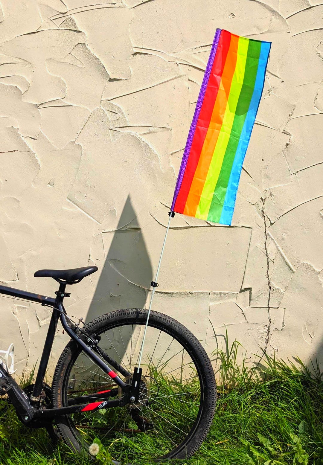 Rainbow Bike Visibility Flag for Bikes, Trikes, Recumbants and Moving ...