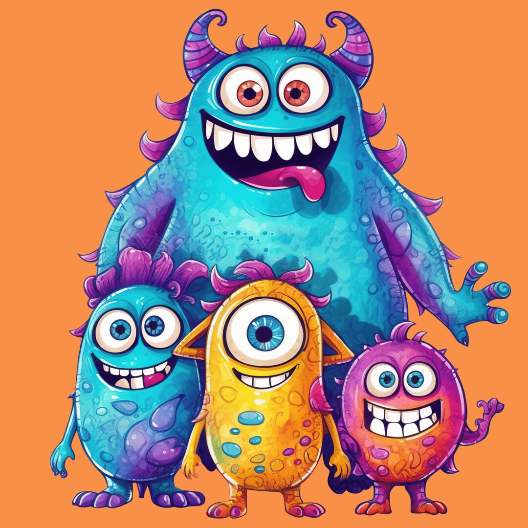 Monsters 1 Digital Art Prints AI Generated Printable Wall Art Handmade ...