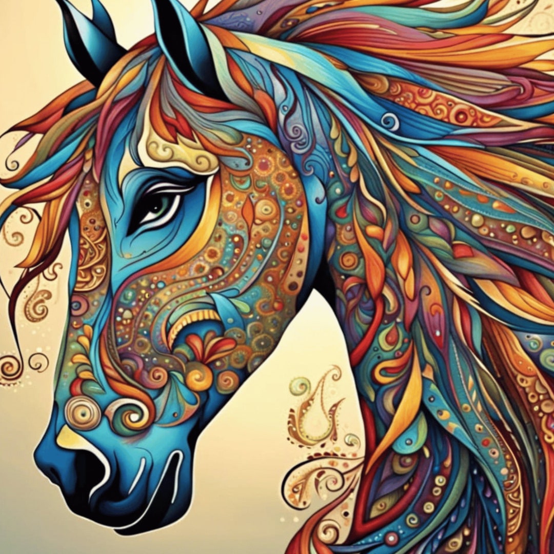 Mandala Horse Digital Art Print AI Generated Printable Wall Art ...