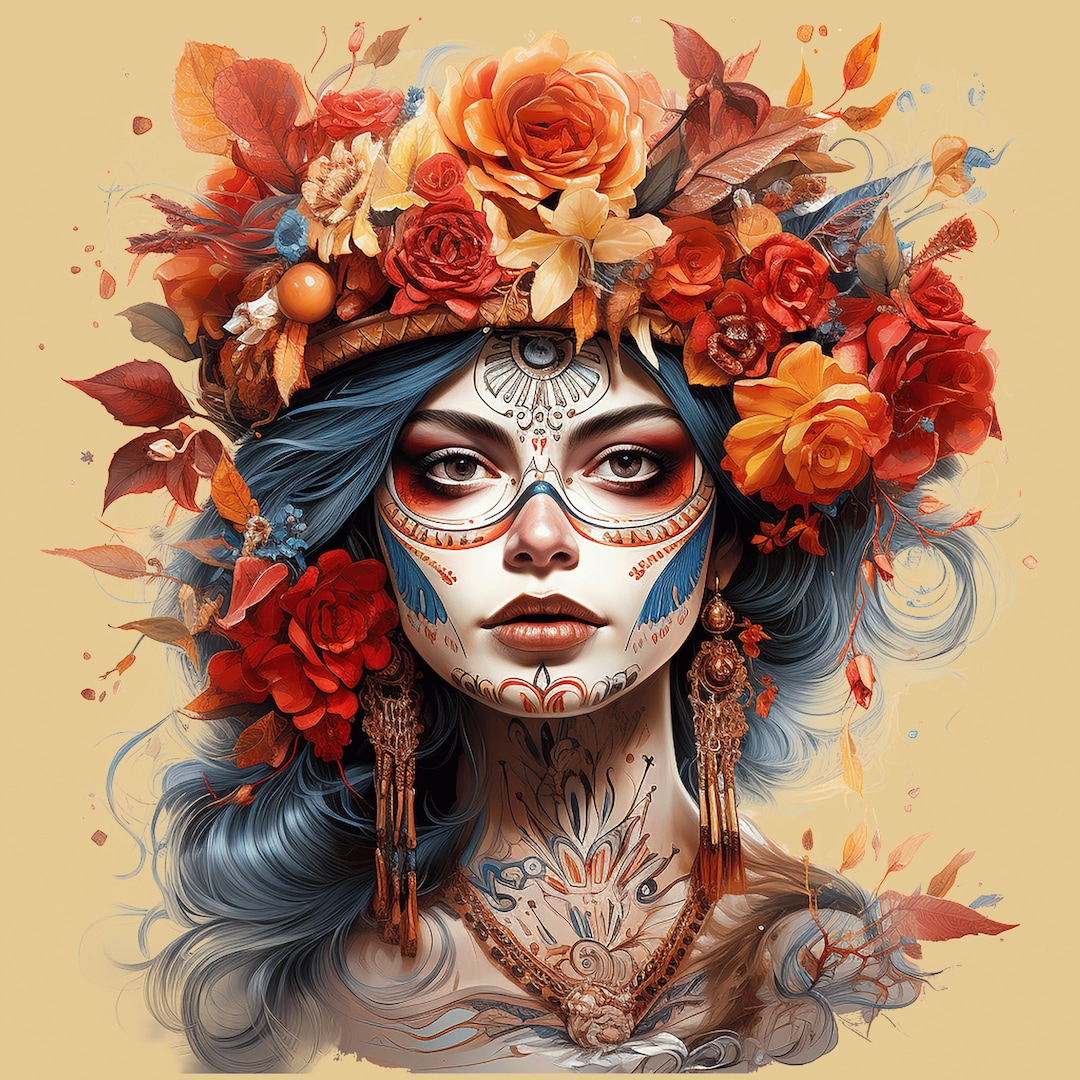 Mexican La Catrina Woman 2 Digital Art Prints AI Generated Printable ...